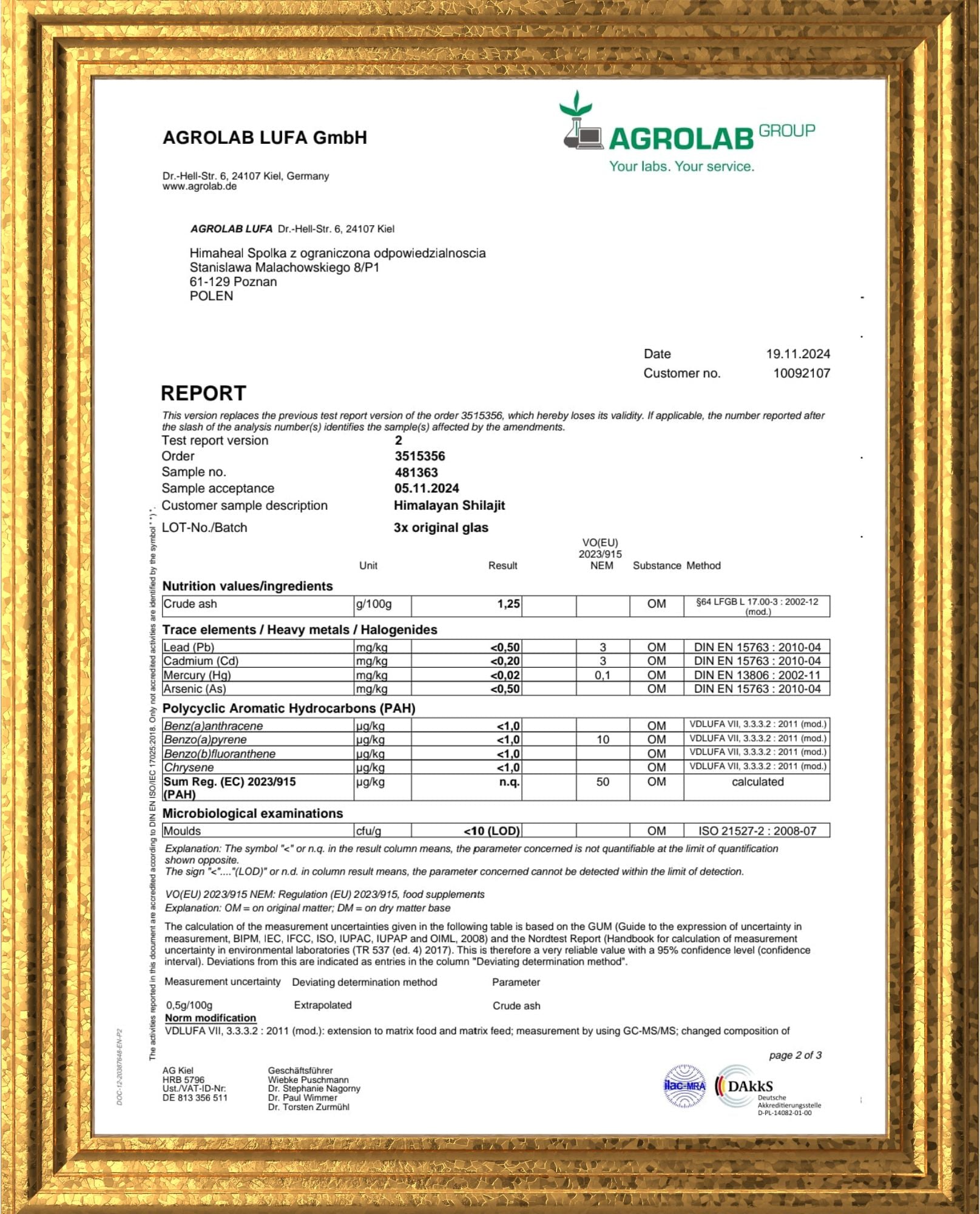 Lab Reports – Himalayan Healing Shilajit